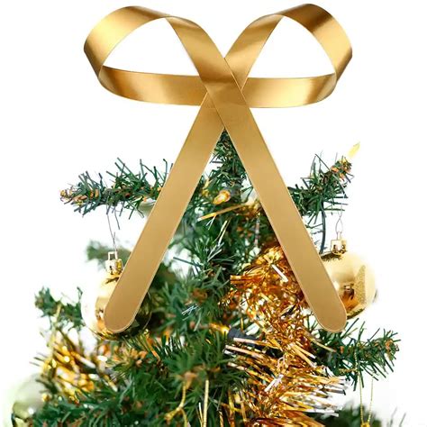 12 Gold Metal Bow Christmas Brass Bow Tree Topper