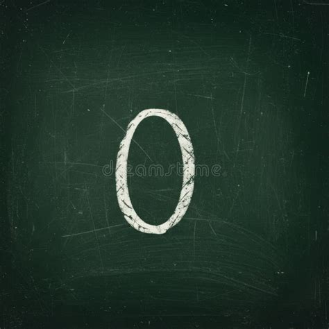 White Chalk Number Zero On Dark Green Chalkboard Stock Illustration