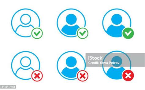 사용자 프로필 서명입니다 프로필 확인 아이콘입니다 마크 및 교차를 확인하십시오 벡터 일러스트레이션 머리에 대한 스톡 벡터 아트 및 기타 이미지 Istock