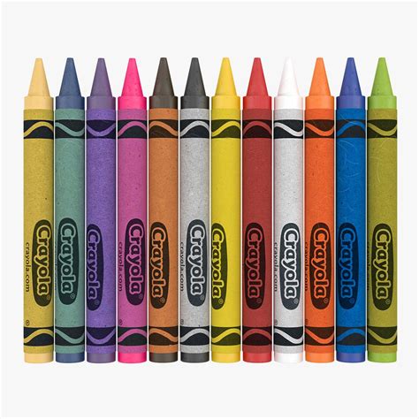 Opened Crayons Box 12 Count 3d Model 29 3ds C4d Fbx Ma Obj Max