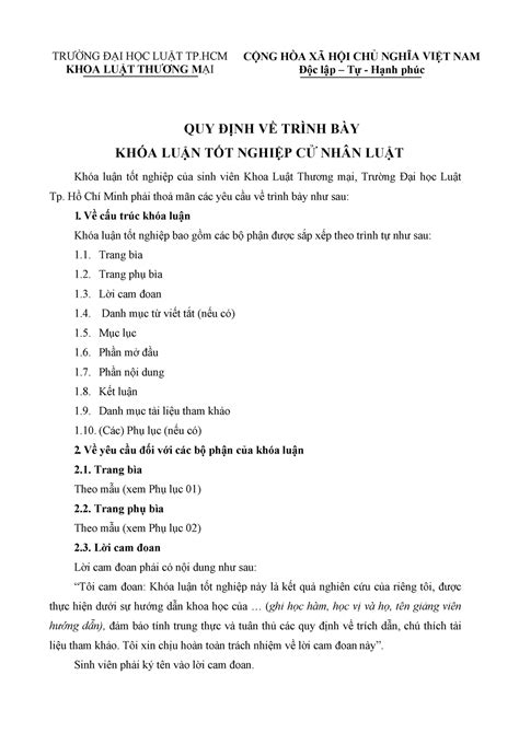 Hinh Thuc Khoa Luan Hướng dẫn hình thức cho khóa luận tốt nghiệp Nghiên Cứu Khoa Học Studocu