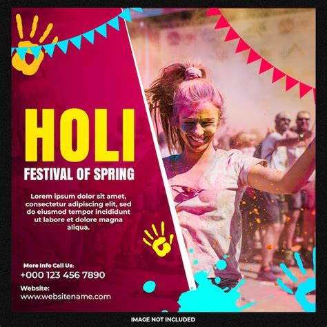 Premium Psd Holi Festival Social Media Post Template Design
