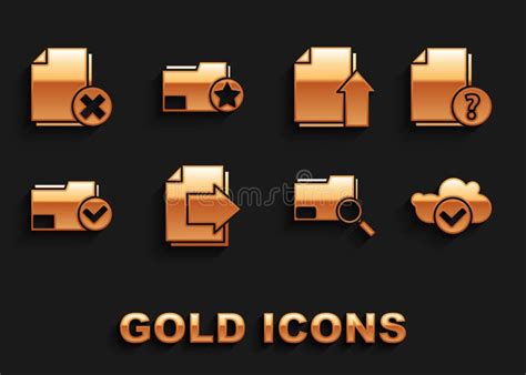 Set Next Page Arrow Unknown Document Cloud With Check Mark Search Concept Folder Document