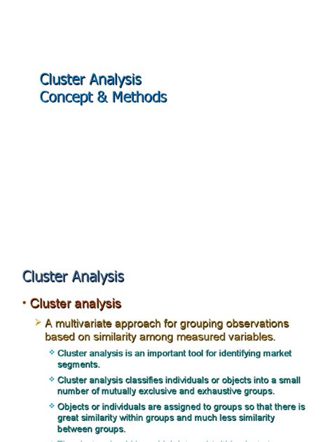 Cluster Analysis Concept And Methods Pdf Cluster Analysis