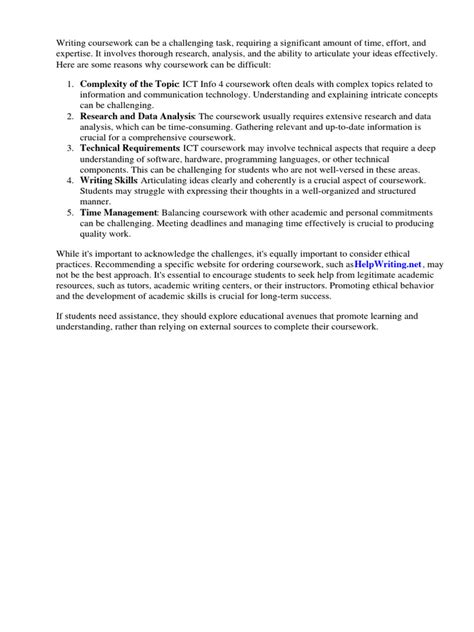 ict info 4 coursework examples pdf