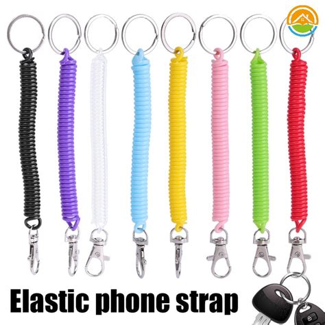 Retractable Spiral Elastic Spring Rope Key Lanyard Multi Purpose