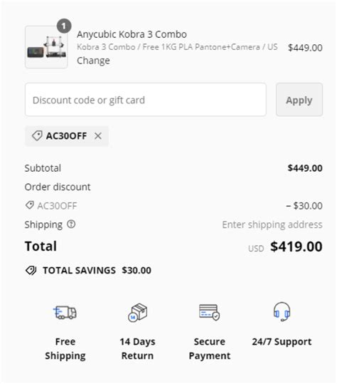 Pre Order Anycubic Kobra 3 Ace Pro Mms Combo Plus 1kg Of Pla And