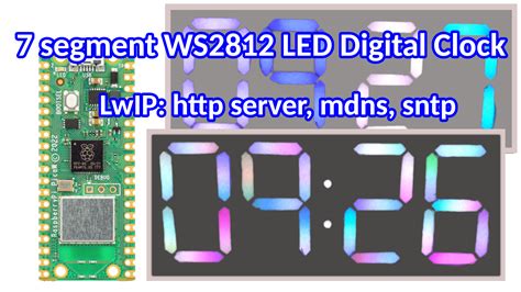 微控制器應用實驗室 Raspberry Pi Pico W 7 Segment Ws2812 Led Digital Clock