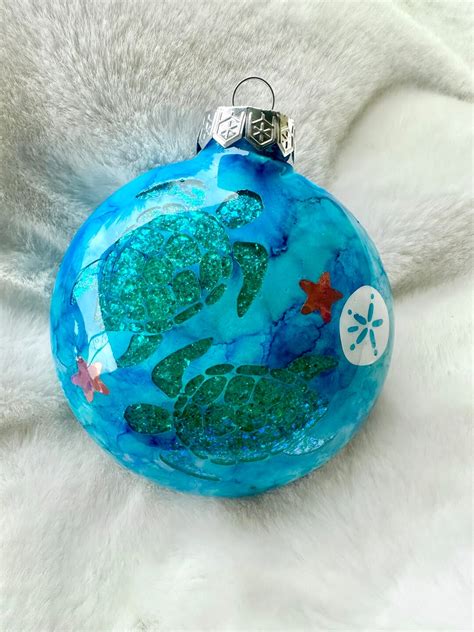 Sea Turtle Christmas Holiday Tree Ornament Etsy