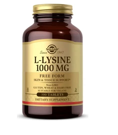 Solgar L Lysine 1000 Mg 100 Tabs Tims Nutrition Consultancy