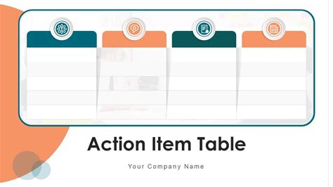 Action Item Table Powerpoint Ppt Template Bundles Presentation