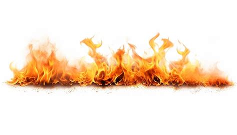 Premium Ai Image Fire Side View Isolated On White Background