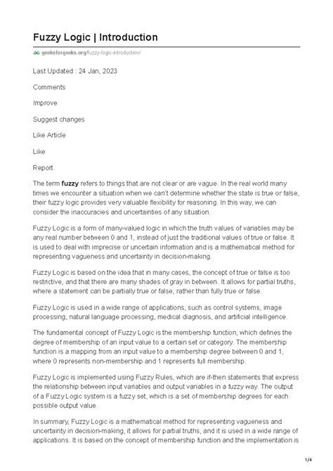 Fuzzy Logic Introduction Concepts Applications And Architecture