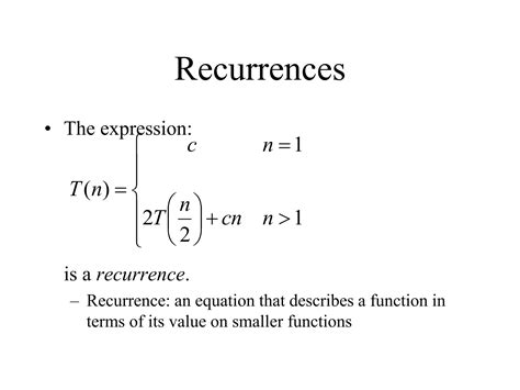 Recurrenceandmastertheorem Ppt