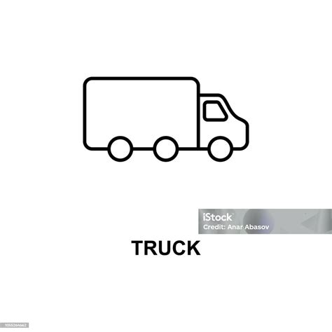 卡車圖示具有移動概念和 Web 應用程式名稱的簡單 Web 圖示元素薄線卡車圖示可用於 Web 和移動向量圖形及更多互聯網圖片 Istock