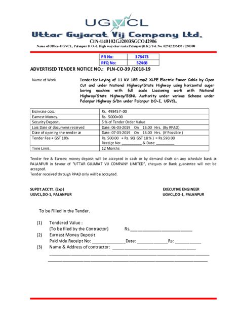 Fillable Online Name Of Office Ugvcl Palanpur D Fax Email Print