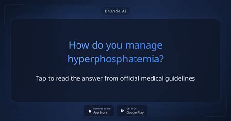 How Do You Manage Hyperphosphatemia