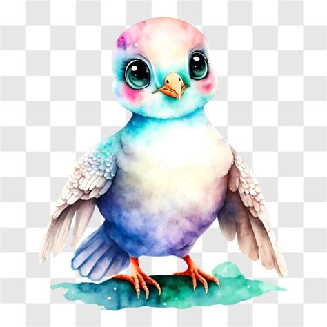 Descarga Pájaro colorido con alas extendidas y pico abierto PNGs En