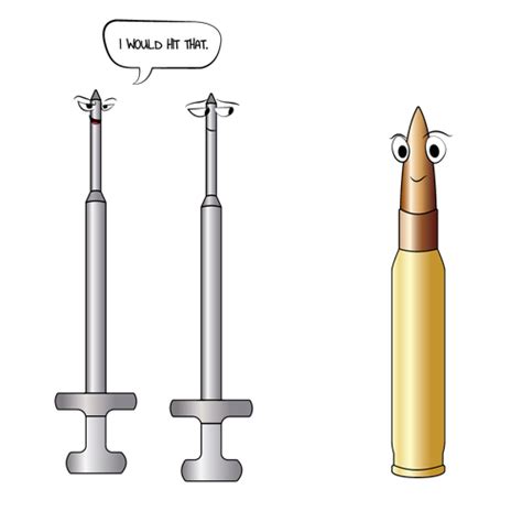 Cartoon Of A Firing Pin And Bullet T Shirt Contest