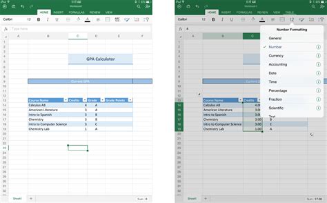 Gp Calculator Spreadsheet In Excel For Ipad Helps Students Stay On Top