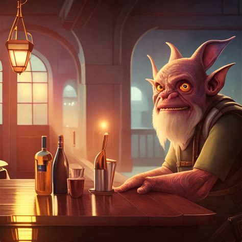 Grumpy Old Goblin At A Bar By No Ok Egg Playground