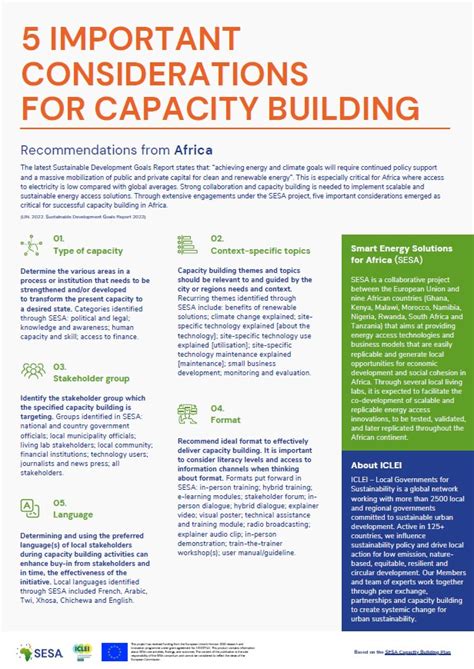 5 Important Considerations For Capacity Building Iclei Africa