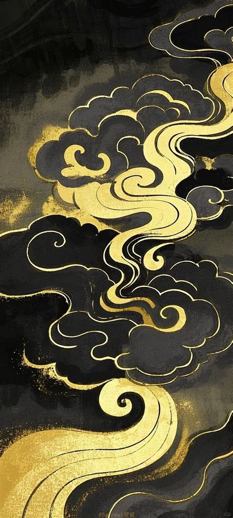 九张黑金配色祥云壁纸 小红书 花瓣网