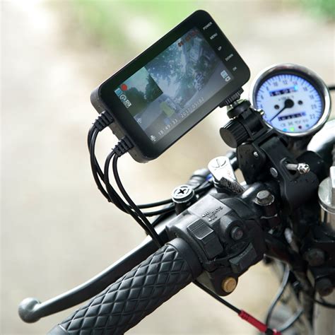 Motorcycle Black Dual Lens Dash Cam Video Recorder 4 Inch HD 1080P ...