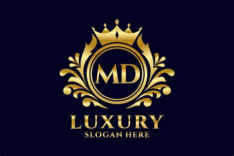 Initial Md Letter Royal Luxury Logo Template In Vector Art For