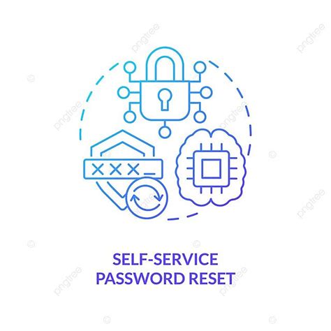 Self Service Password Reset Blue Gradient Concept Icon Round Vector