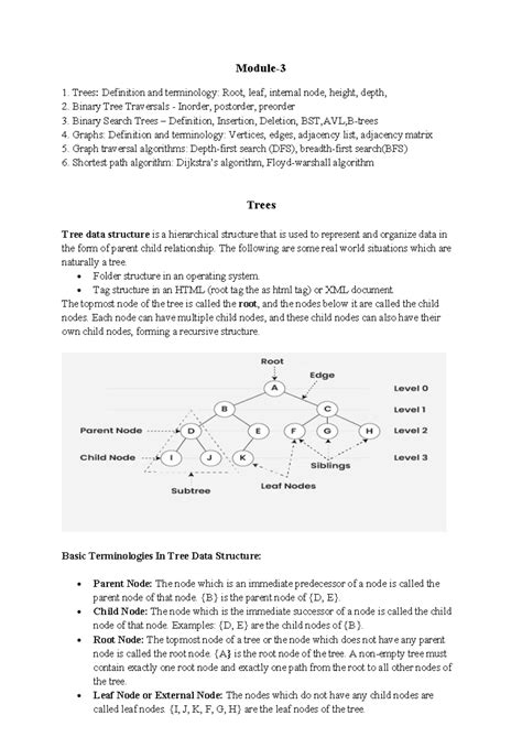 Module 3 Dsa Trees And Graphs Overview For Mmc203 Pg Course Studocu