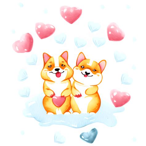 Cute Corgis Playing In Snow Digital Graphic · Creative Fabrica