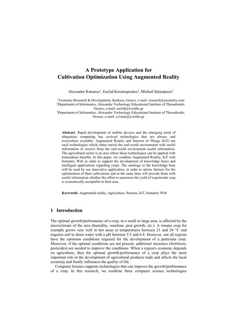 Pdf A Prototype Application For Cultivation Optimization Using