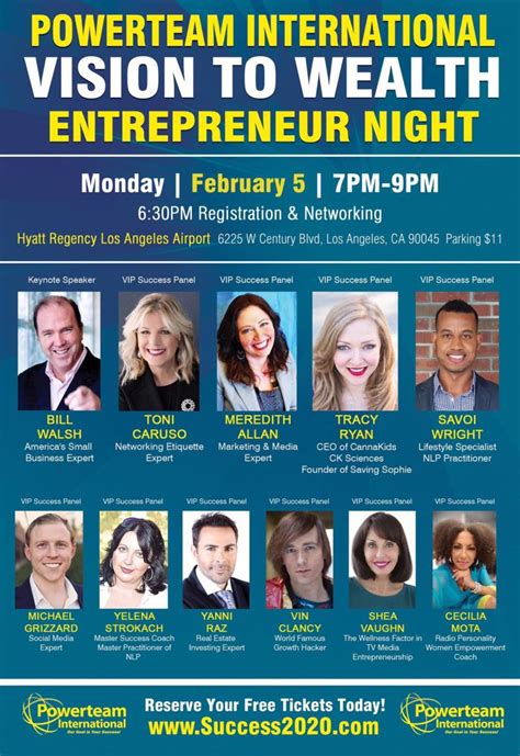 Come Join Us For The Vision To Wealth Entrepreneur Night Monday Feb 5
