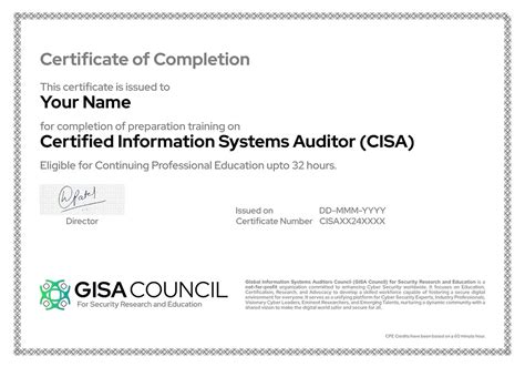 Cisa Certification Training Certified Is Auditor Prep Gisa Council