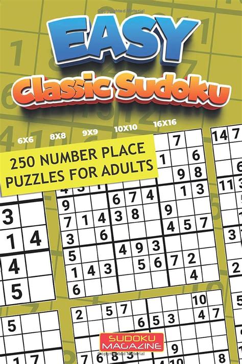 Medium Classic Sudoku 250 Number Place Puzzles For Adults Sudoku