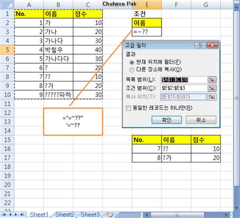 Can Computer And Network Tips Excel 고급 필터에서 텍스트 값과 관련된 조건 만드는 방법