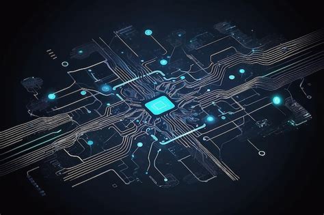 Premium Photo Artificial Intelligence Circuit Line Style Machine Learning Design Smart Network