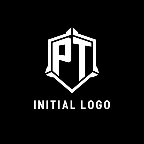 PT Logo Initial With Shield Shape Design Style 24294944 Vector Art At
