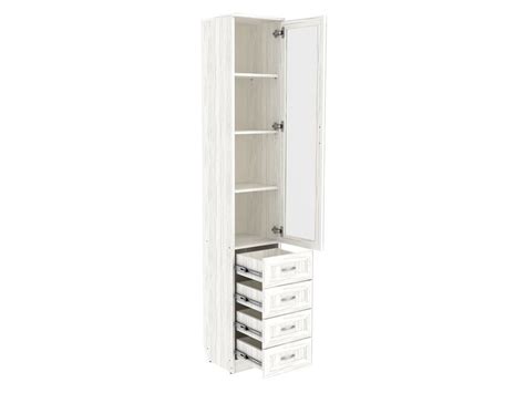 Шкаф-витрина Уют сервис Мерлен 205 узкий с ящиками, 37.5x37x221.6 см ...
