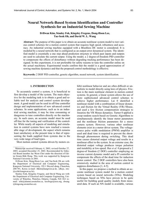 Pdf Neural Network Based System Identification And Controller Synthesis For An Industrial