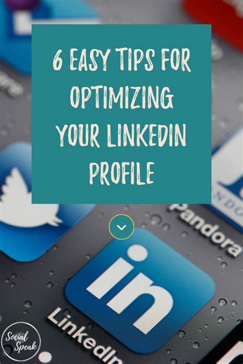 Easy Tips For Optimizing Your LinkedIn Profile Social Speak Network Social Media Digital