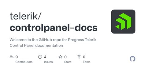 Github Telerikcontrolpanel Docs Welcome To The Github Repo For