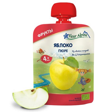 Детское пюре Fleur Alpine яблоко пауч 90г с 4месяцев - «Очень вкусное ...