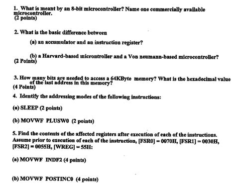 solved 1 what is meant by an 8 bit microcontroller name