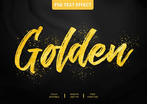 Golden 3d Text Effect Style Filtergrade