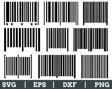 Barcode Svg Barcode Silhouette Barcode Cut File Barcode Vector Dxf