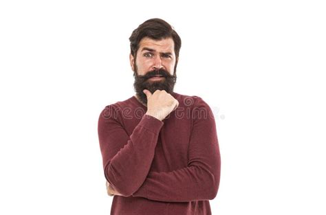 Cognitive Process Intellectual Work Man Stylish Hairstyle And Beard