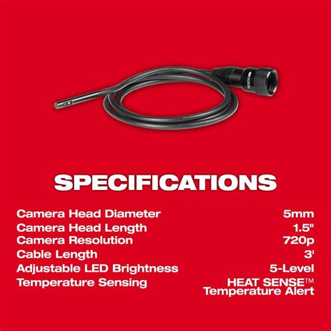 Milwaukee 5mm Borescope Camera Cable 48 53 3150 Acme Tools