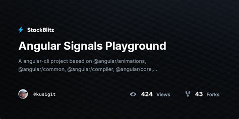 Angular Signals Playground StackBlitz
